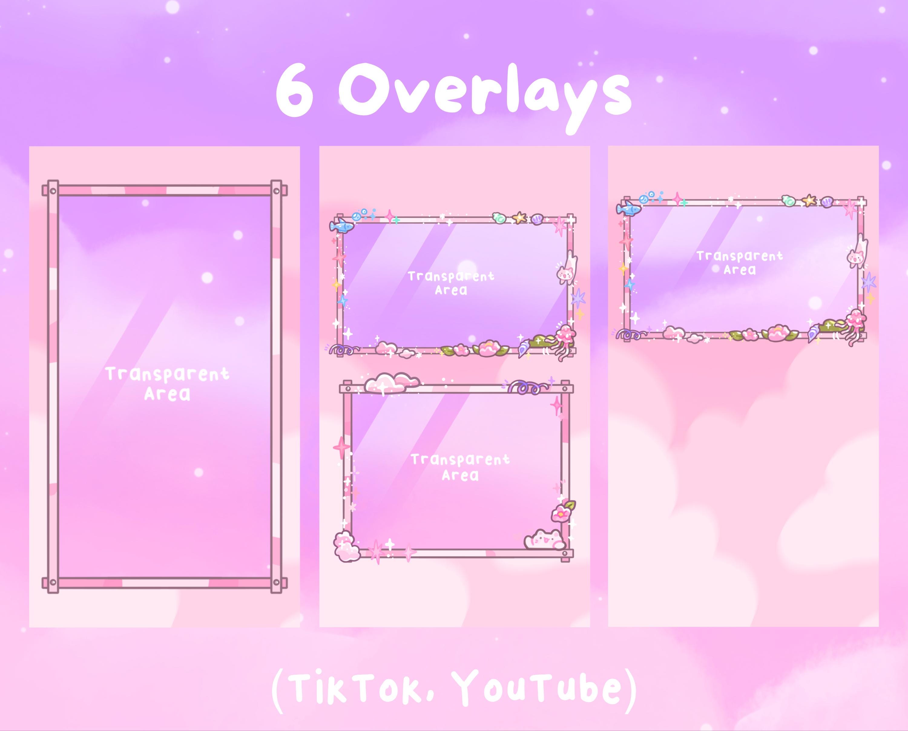 Pink Celestial Tiktok Stream Overlay Package: Animated Vtuber Graphics ...