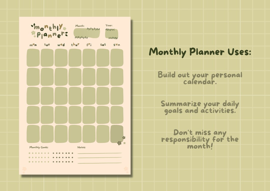 Printable Planner, Cute Theme Organizer, Daily Productivity Tool ...