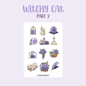 Witch Cat Digital Sticker Pack | Kawaii Digital Stickers | Goodnotes ...