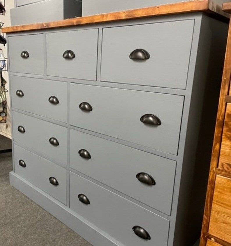 Large Chest of Draws Solid Pine 9 Draw 3 Over 6 Painted in F&B - Etsy UK