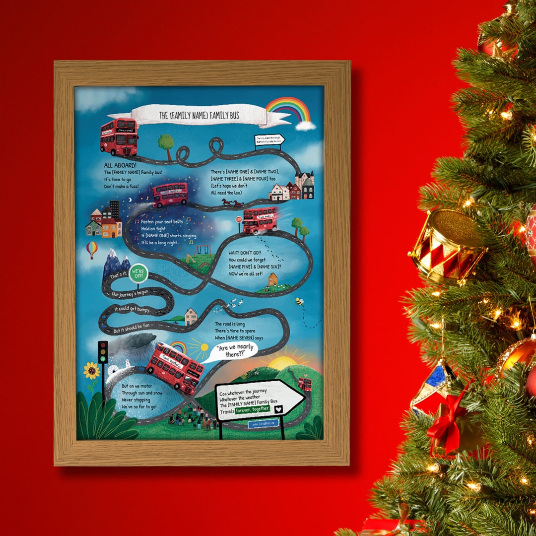 Personalized Family Bus Poem Print, Christmas Gift - Etsy UK