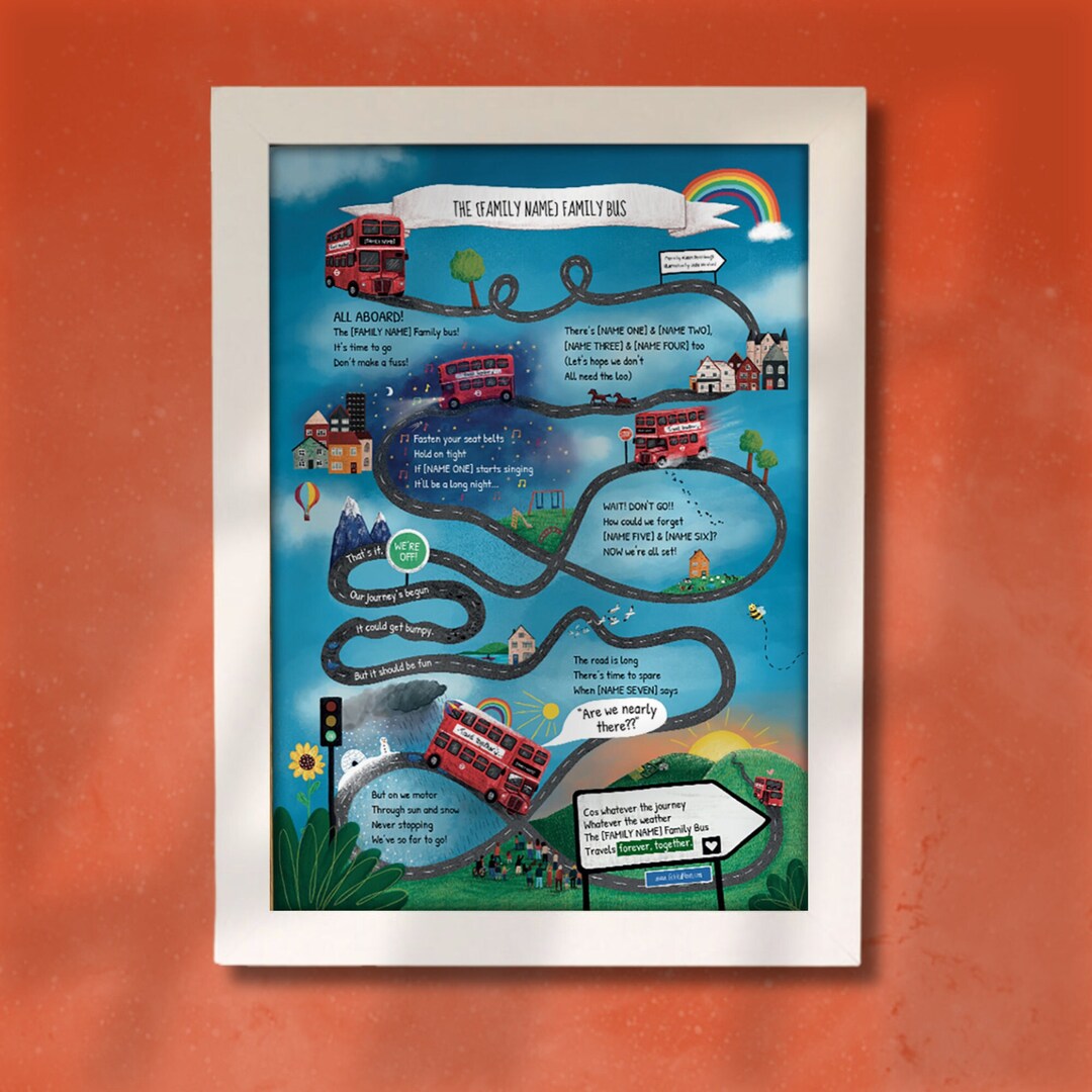 Personalized Family Bus Print: Unique Easter Gift, Family Poem - Etsy