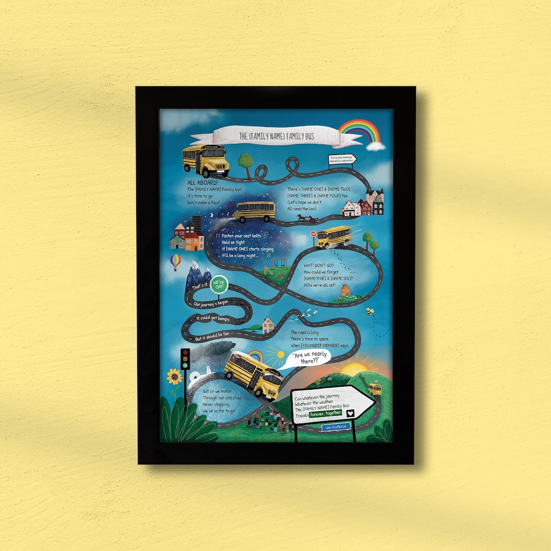 Personalized Family Bus Poem Print – Unique Mother's Day Gift - Etsy