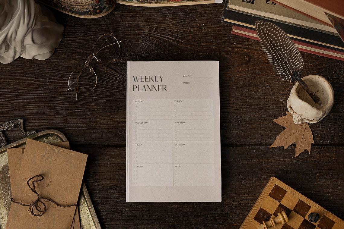 Weekly Planner Printable Portrait Minimalist Weekly Schedule - Etsy
