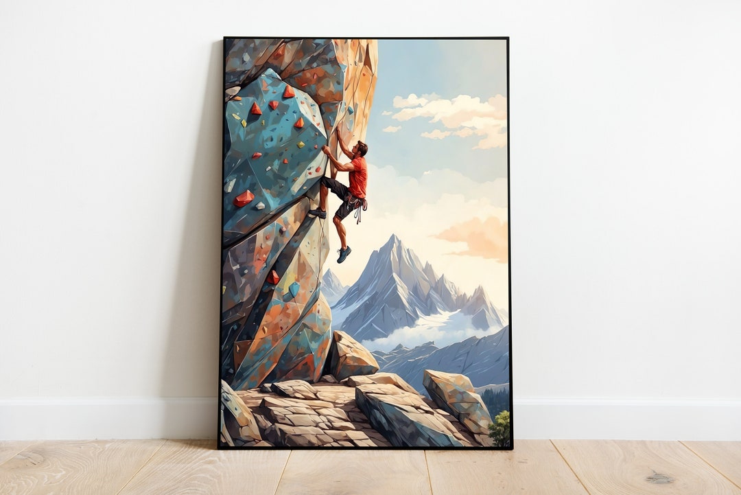 Bouldering Premium Poster Matt Rock Climbing Outdoor Extreme Sports as ...