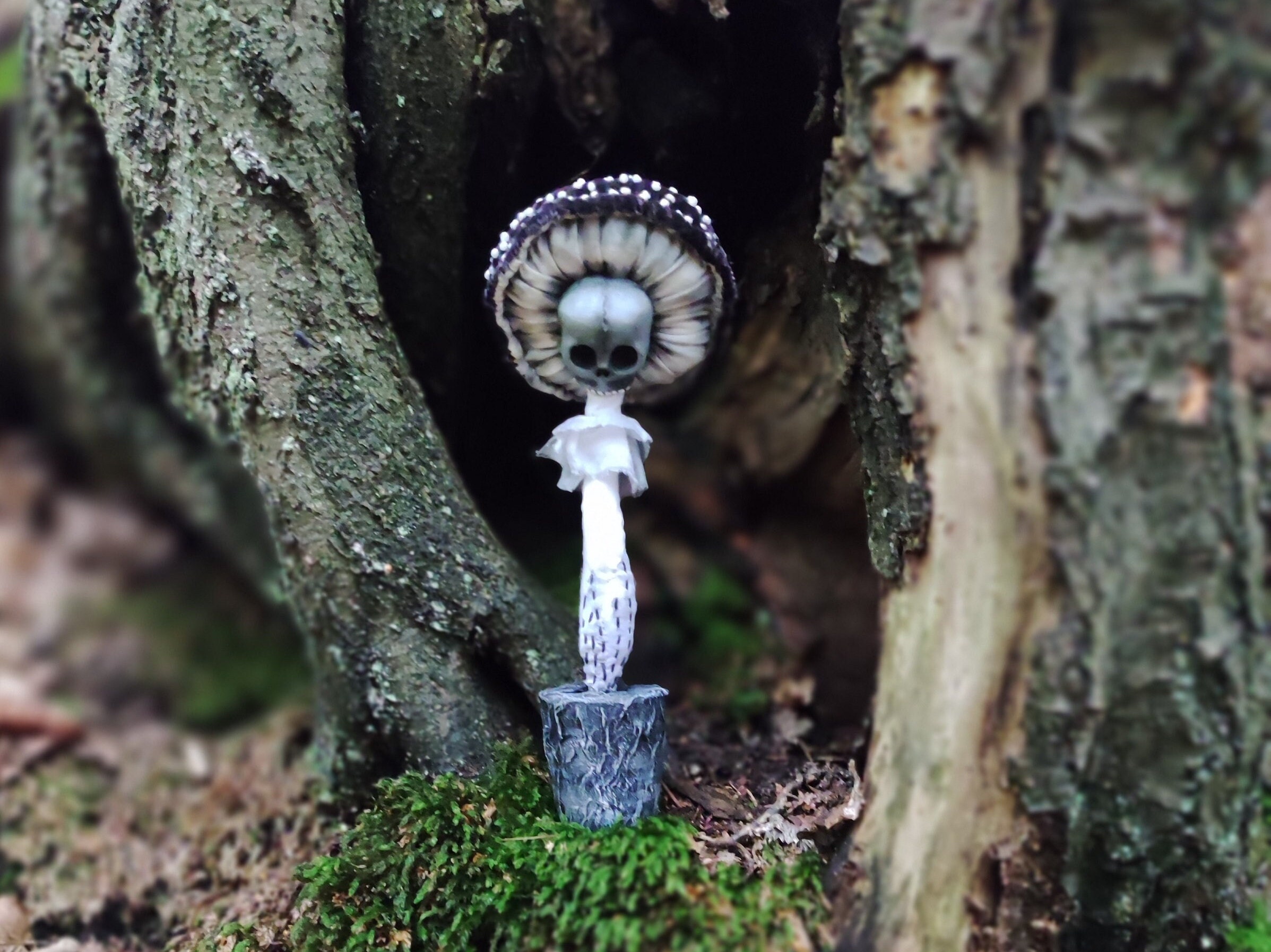 Mushroom Art Decor Skeleton Gothic Art Decor Creepy Doll - Etsy