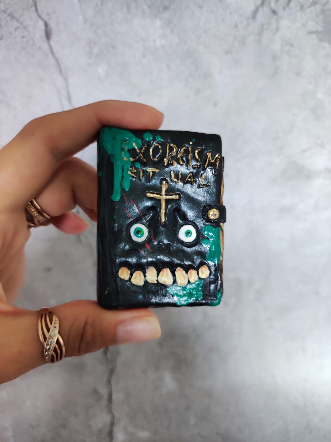 Miniature exorcism Book Gothic Occult Decor, Vintage Style Decorative ...