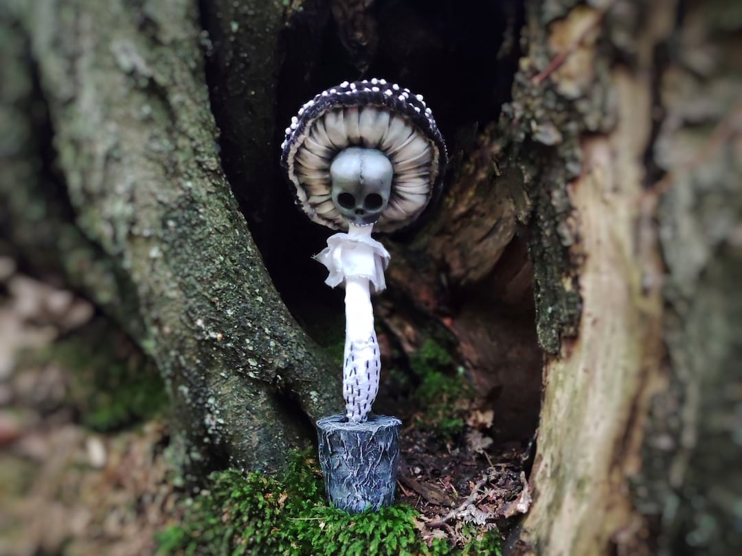 Mushroom Art Decor Skeleton Gothic Art Decor Creepy Doll Witchy Decor ...