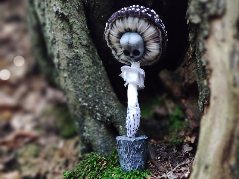 Mushroom Art Decor Skeleton Gothic Art Decor Creepy Doll - Etsy