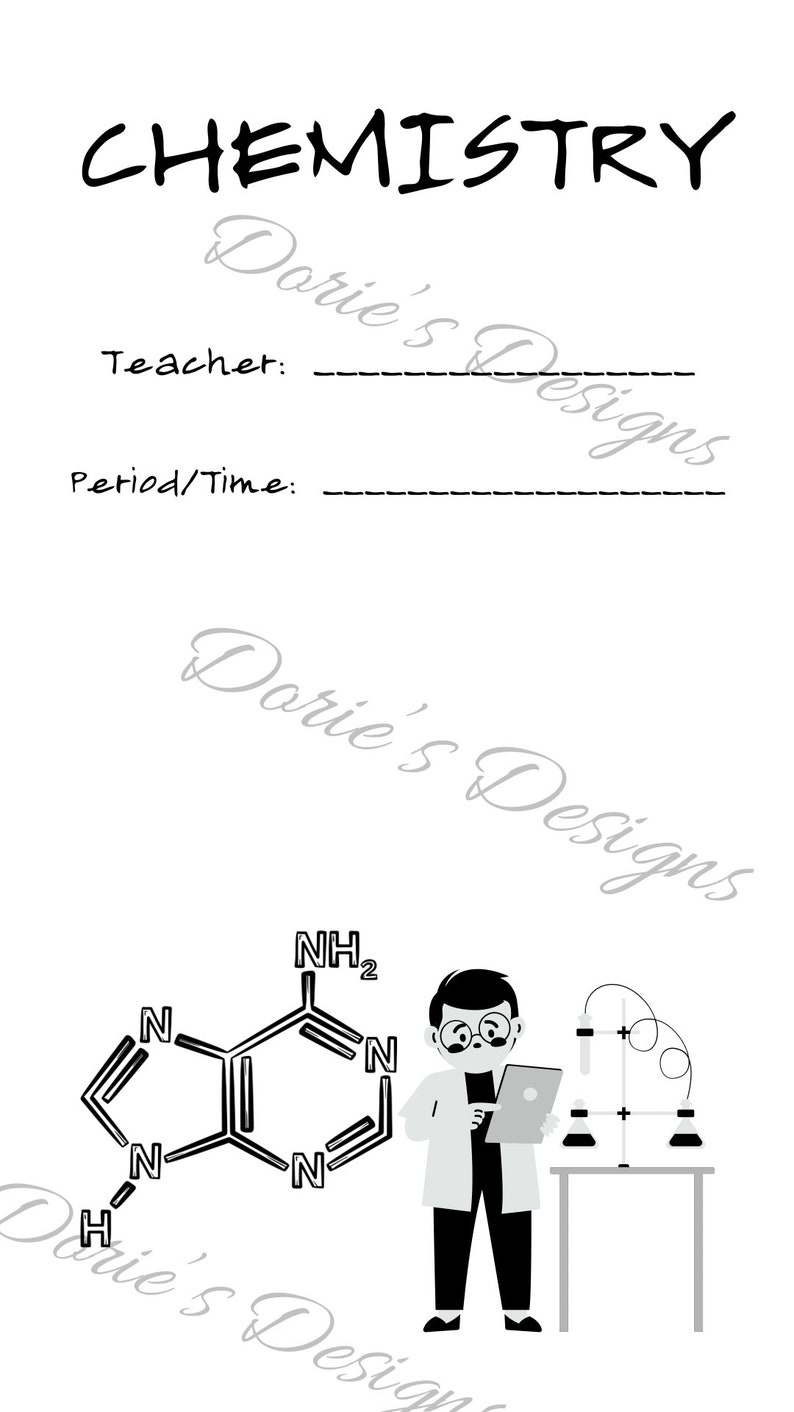 Chemistry Binder Cover PNG PDF, Binder Cover to Stay Organized in Class ...