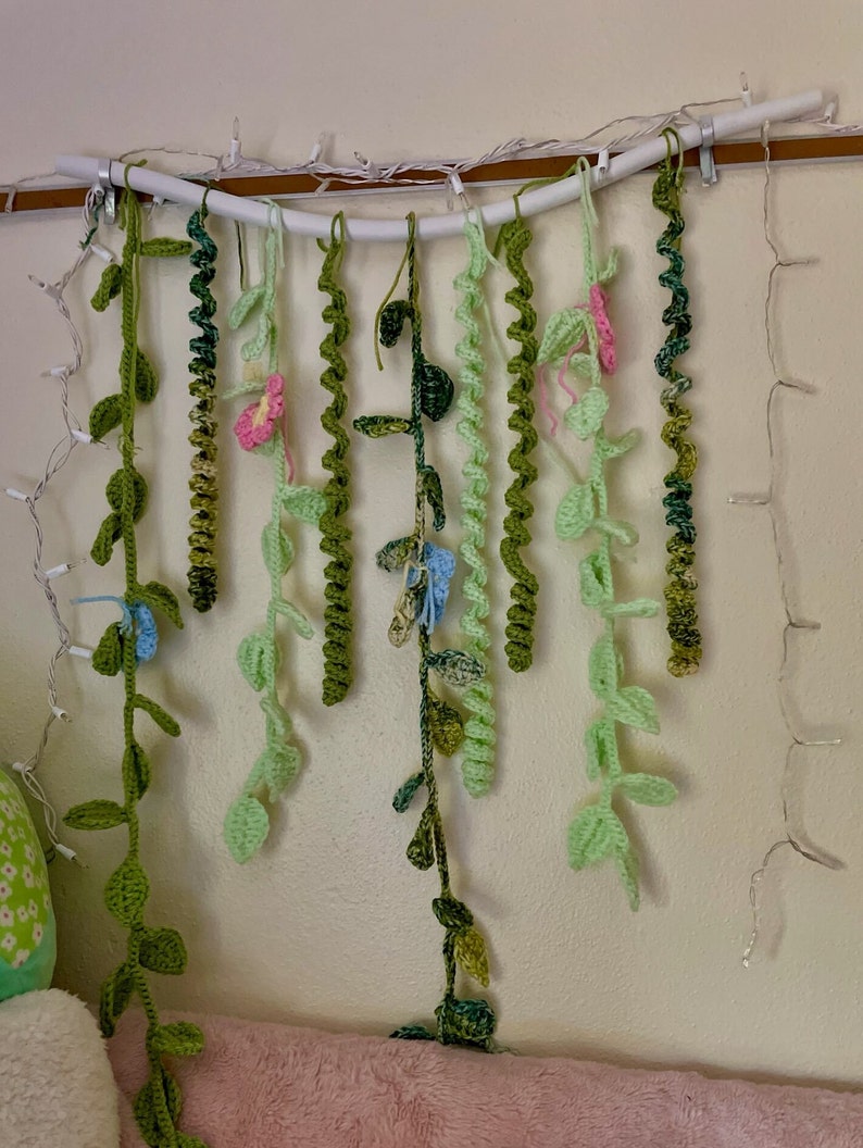 Crochet Hanging Vines With Flowers - Etsy