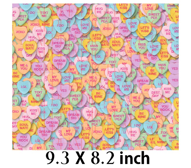 Conversation Hearts Candy Hearts Valentine's Day Tumbler Design Digital ...