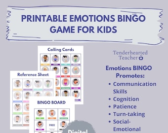 Emotion Bingo Engaging Fun Bingo Game Social Emotional - Etsy