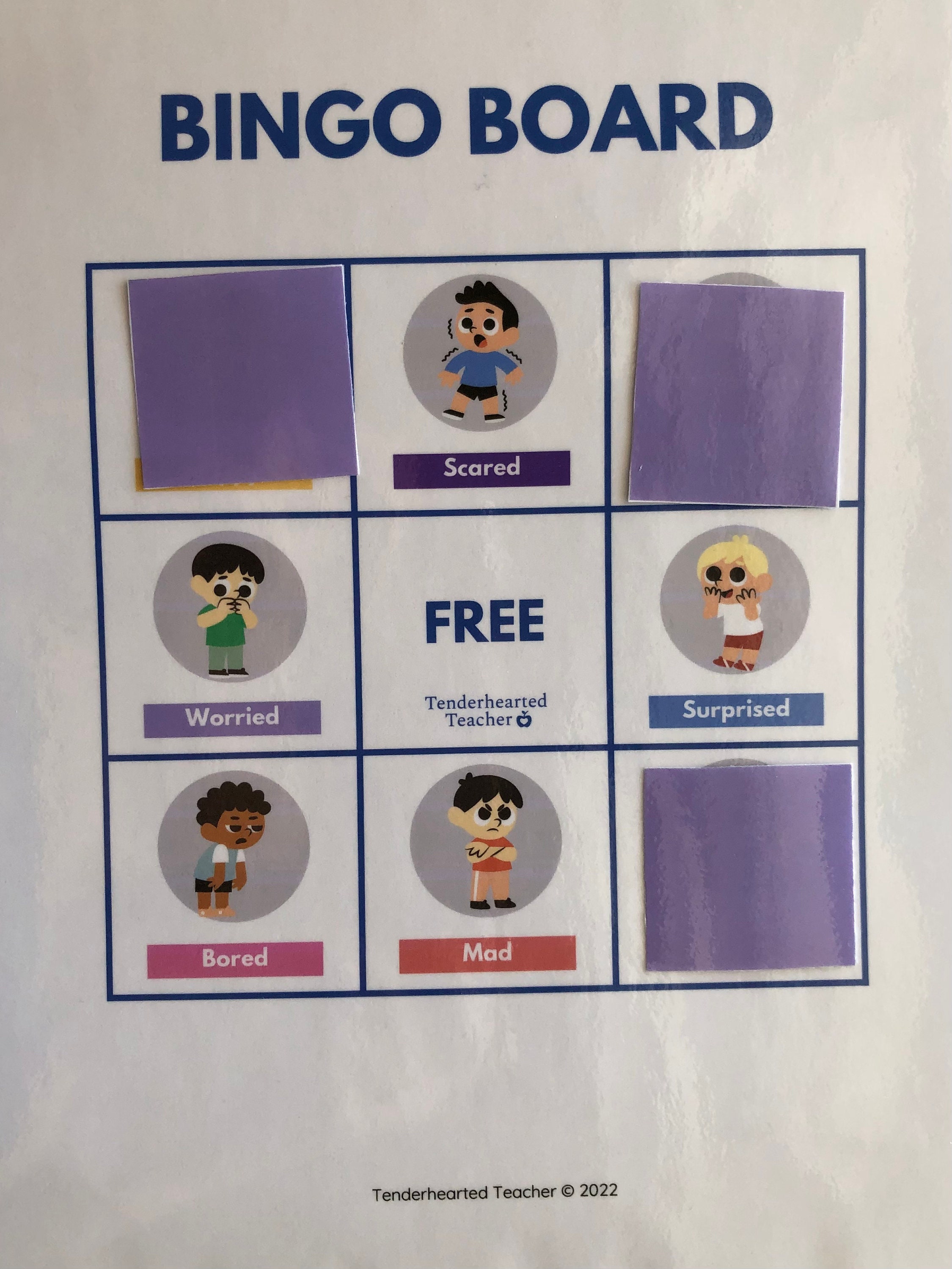 Emotions BINGO Game for Kids, Preschoolers, Toddlers | Social Emotional ...