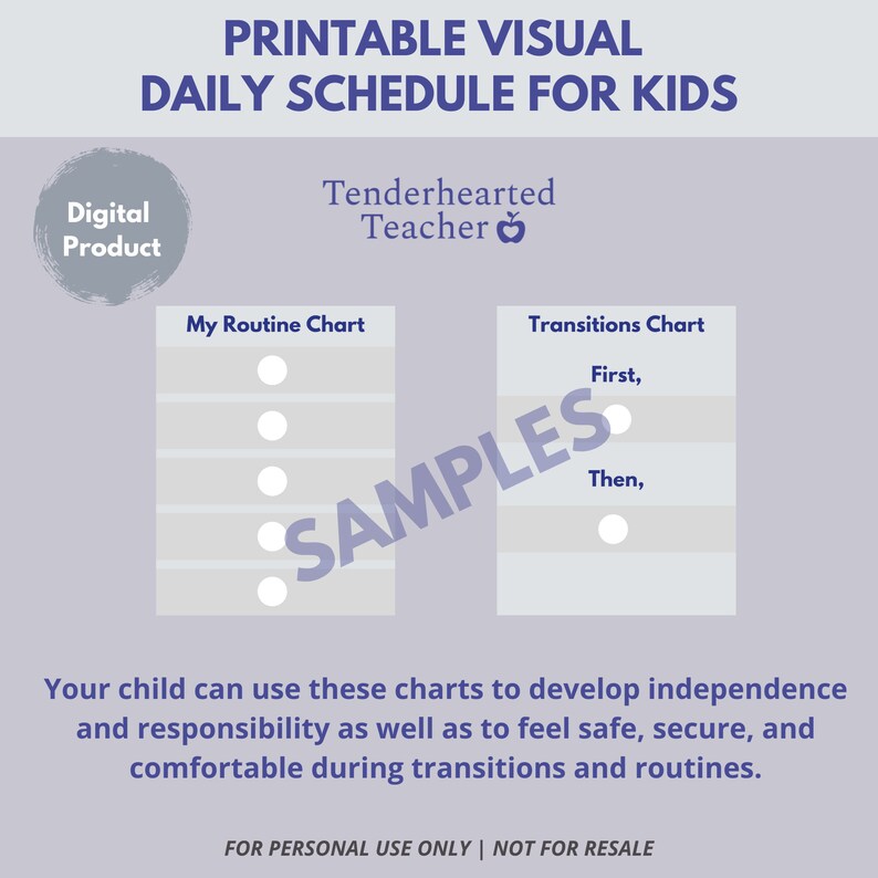 Visual Daily Schedule Chart for Kids | Preschoolers | Toddlers ...