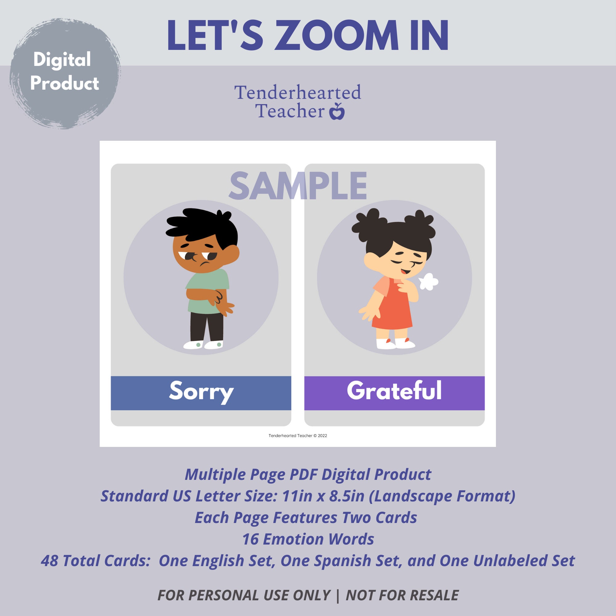 Bilingual Emotions Flashcards (english & Spanish) for Kids ...
