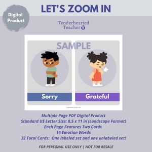 Emotions Flashcards for Kids, Preschoolers, Toddlers | Social Emotional ...