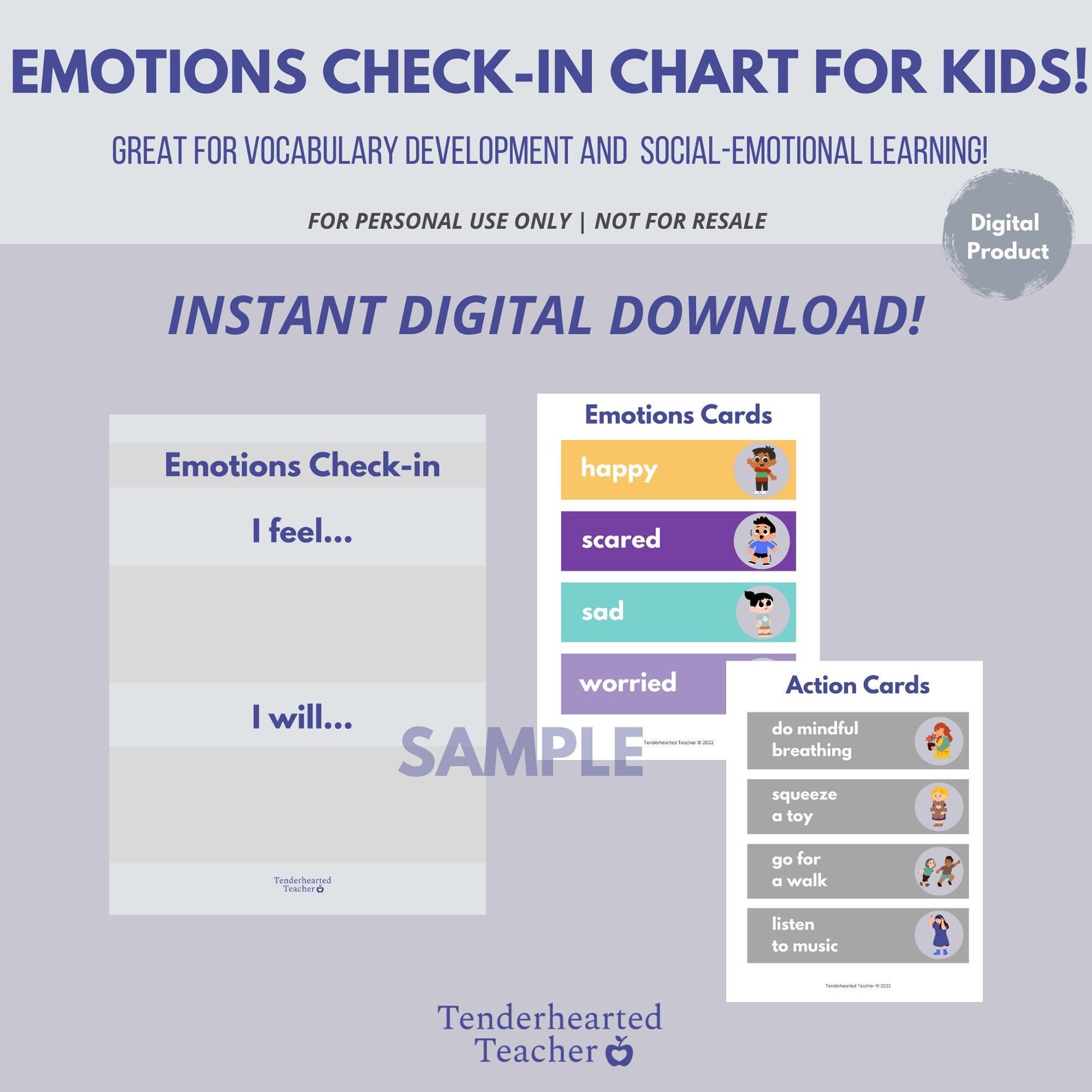Emotions Check-in Chart for Kids Preschoolers Toddlers - Etsy