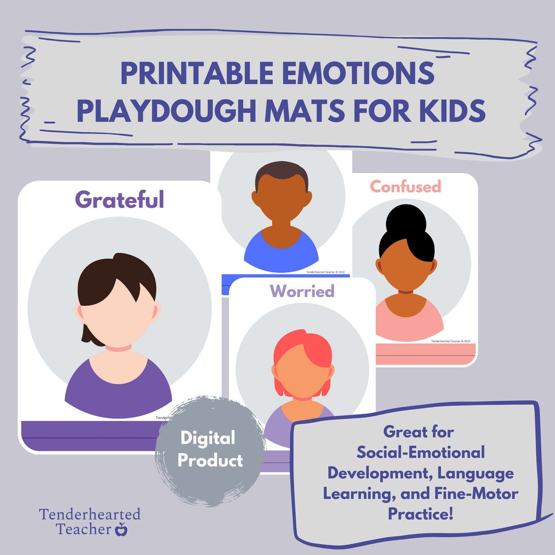 Emotions Playdough Mats for Kids, Preschoolers, Toddlers | Social ...