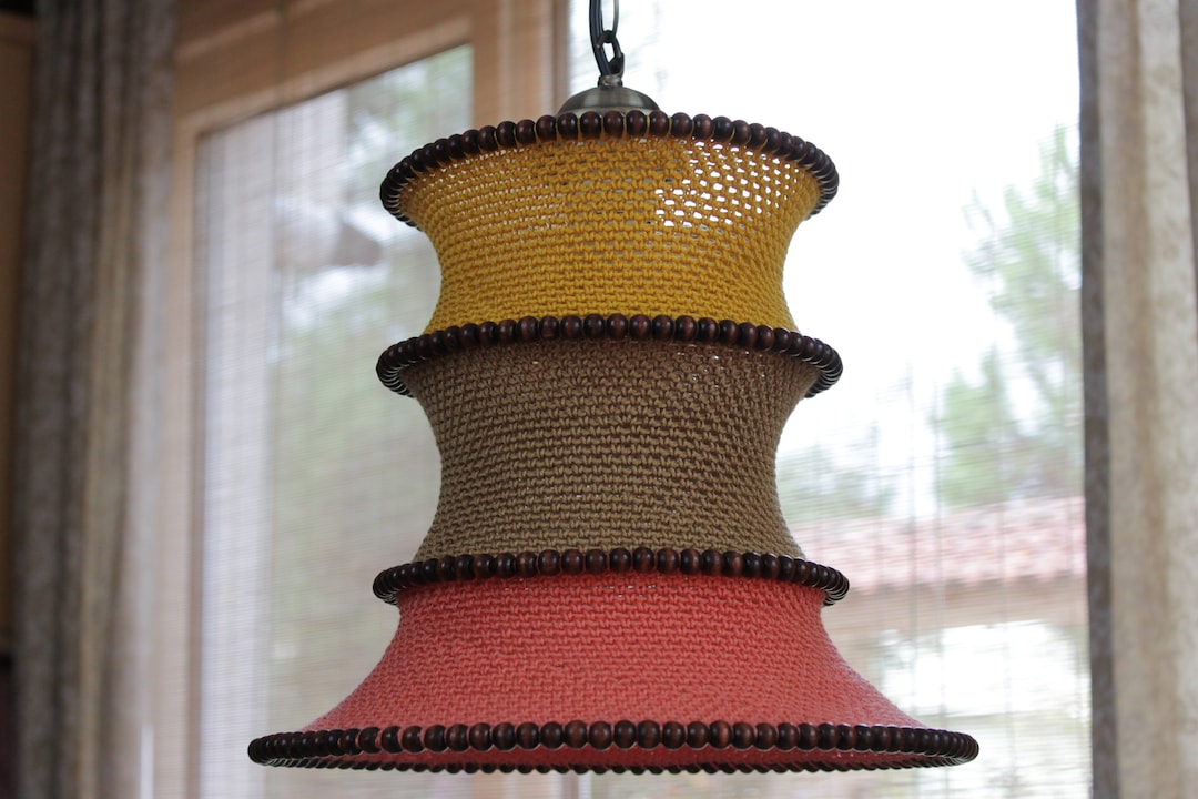 Crochet Pendant Light Shade Ceiling Light Cover - Etsy