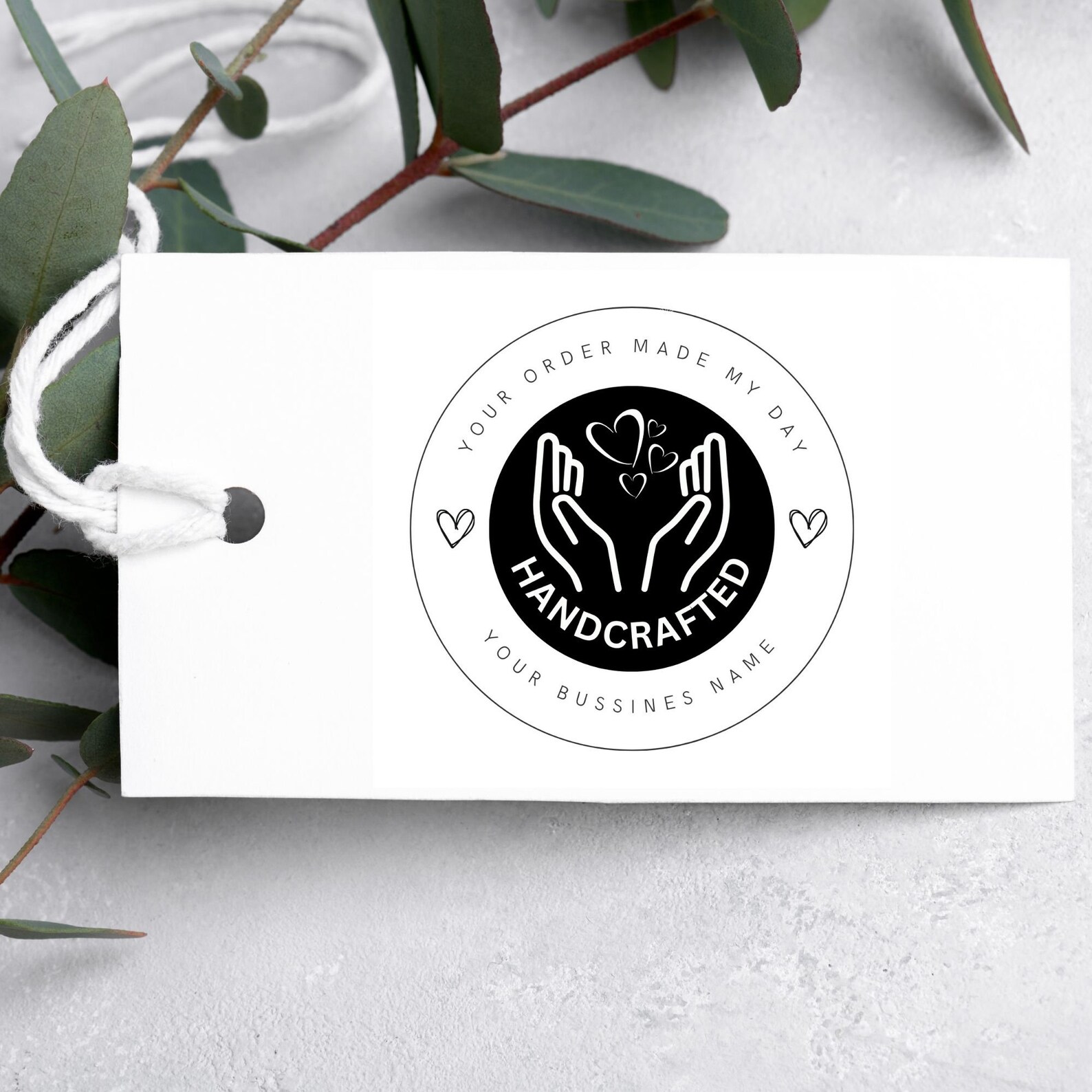Editable Handcrafted Card Sticker Canva Template, Digital Download ...