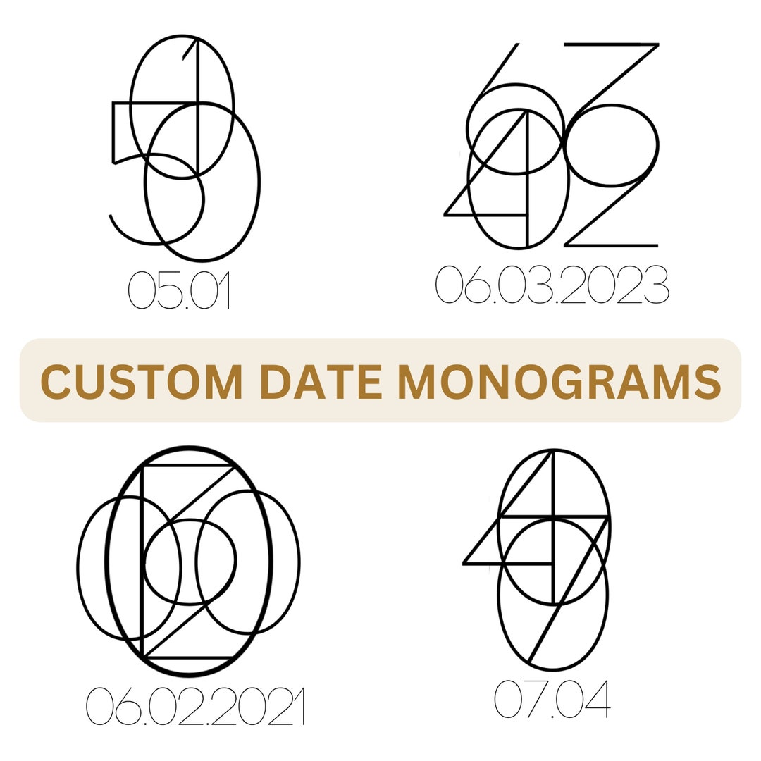 Personalized Date Monogram Logo, Custom Memorial Logo Design, Tattoo ...
