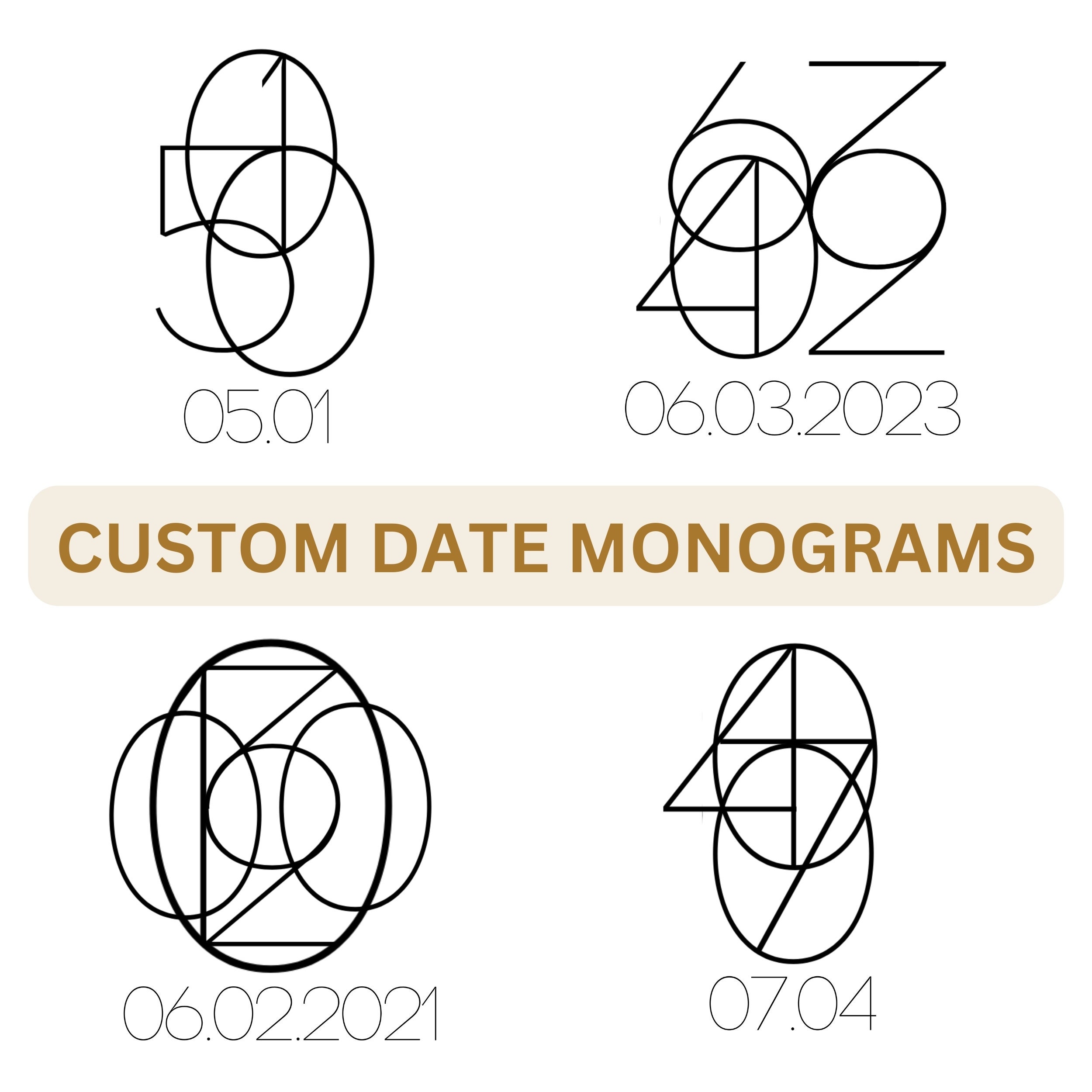 Custom Tattoo Logo Design, Personalized Date Monogram Logo Memorial ...