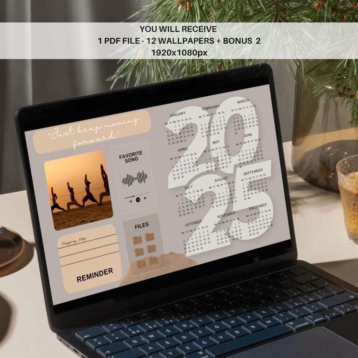 Customizable Desktop Wallpaper Organizer 2025 Digital Weekly Planner ...