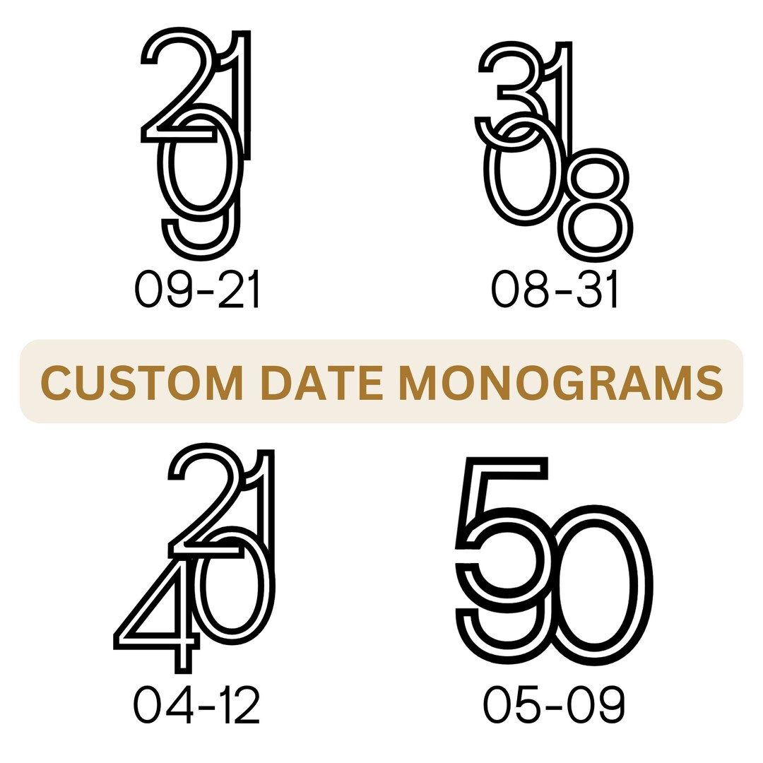 Custom Date Monogram Logo Design, Tattoo Design, Personalized Gift ...
