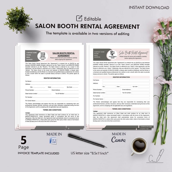Booth Rental Contract - Etsy
