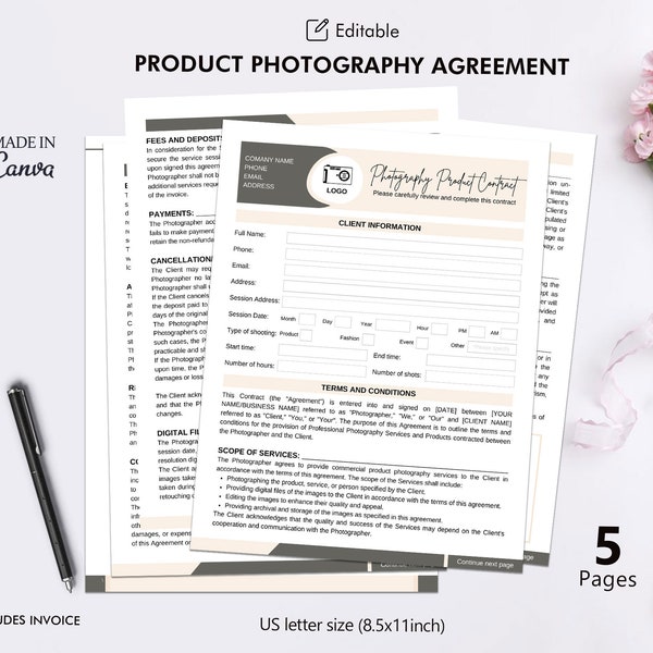 Photography Client Contract Template - Etsy