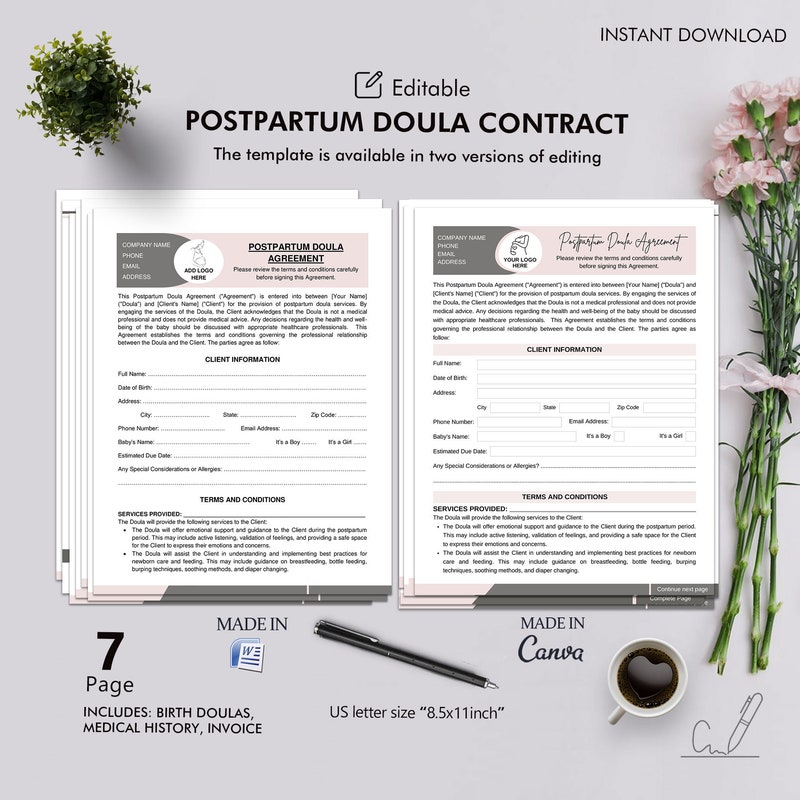 Postpartum Doula Contract - Etsy