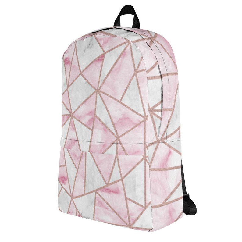 Geometric Marble Backpack Pink Marble Backpack Travel - Etsy