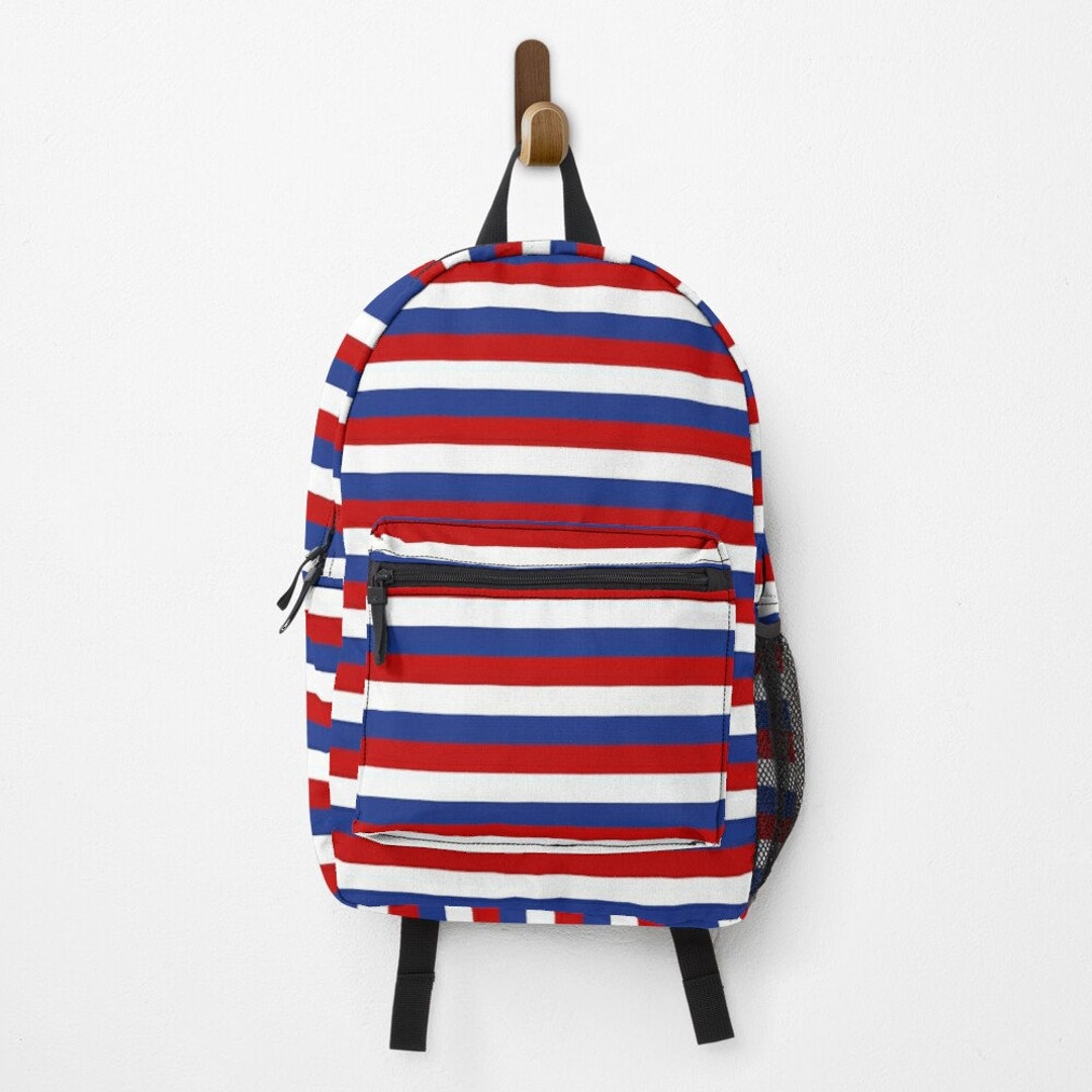 Red White and Blue Striped Backpack | USA Backpack | Travel Backpack ...