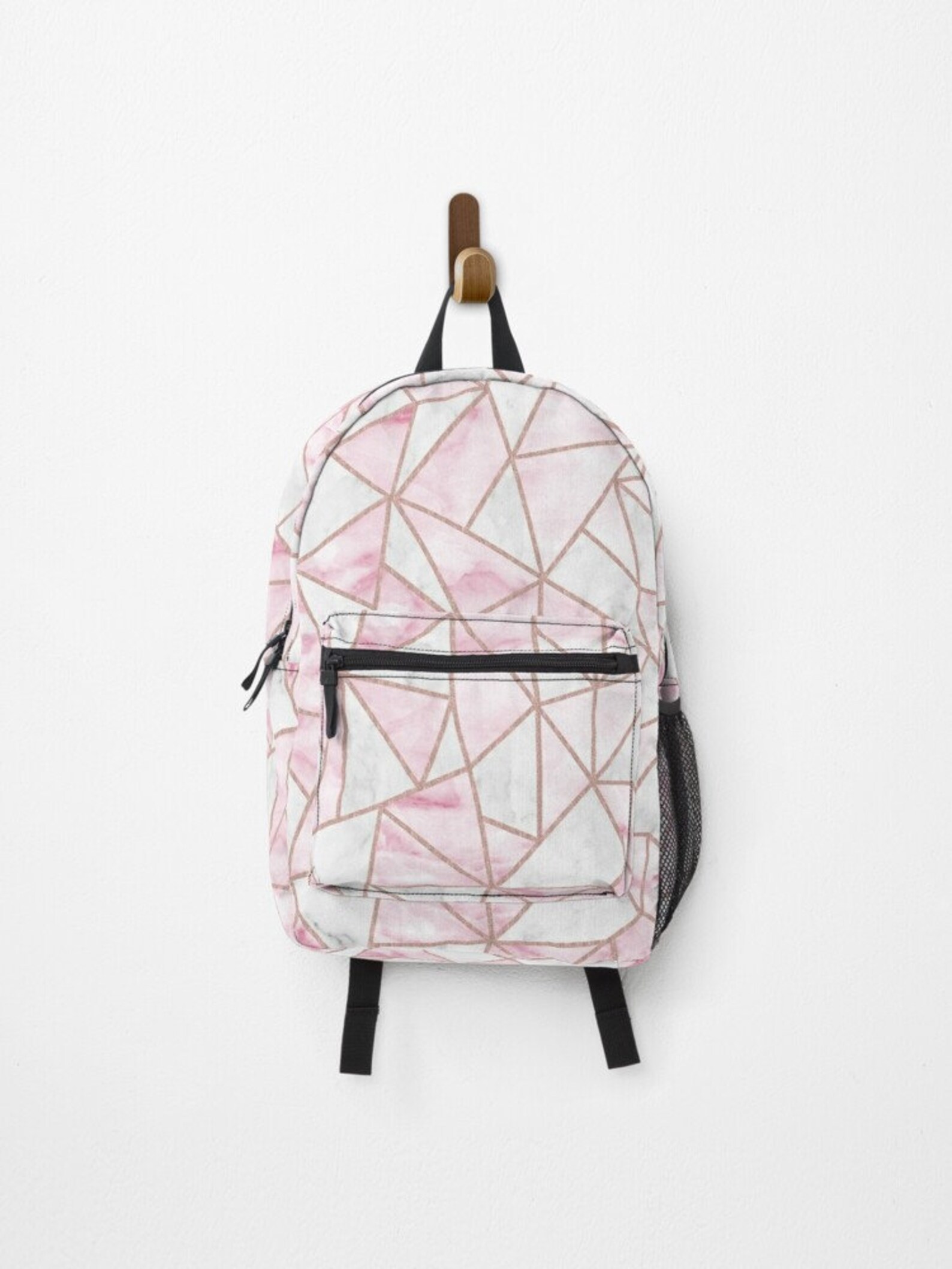 Geometric Marble Backpack | Pink Marble Backpack | Travel Backpack ...
