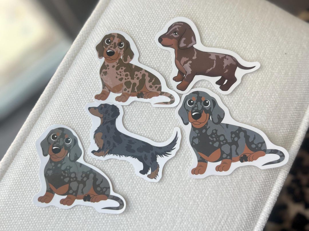 Dapple Dachshund Sticker Waterproof Vinyl Sticker Dachshunds Stickers ...