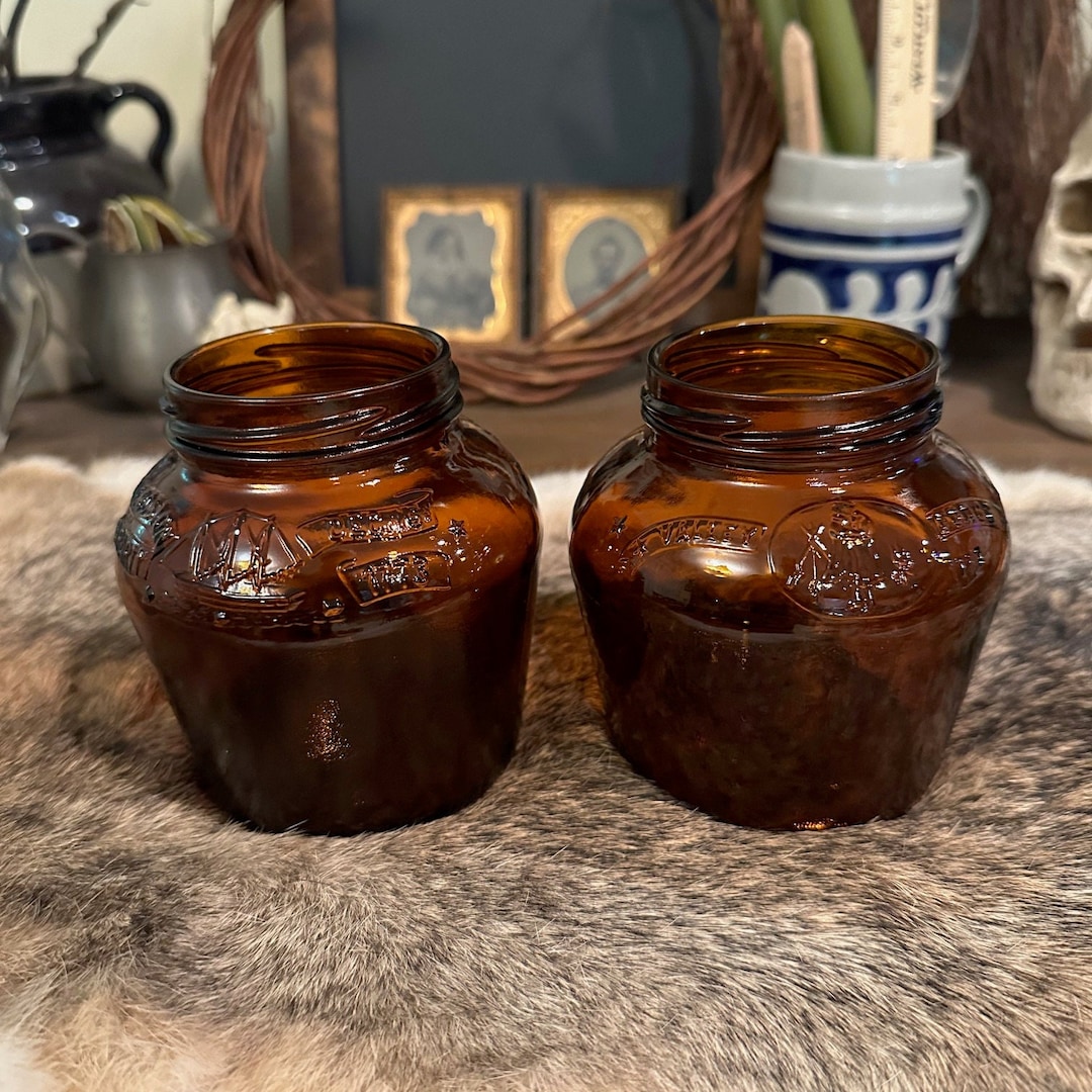Pair of 1976 Anchor Hocking Brown Bean Jars - Boston Tea Party & Valley ...