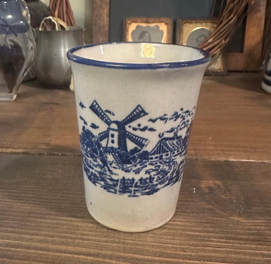 Delft Blue Windmill Juice Cup - Etsy