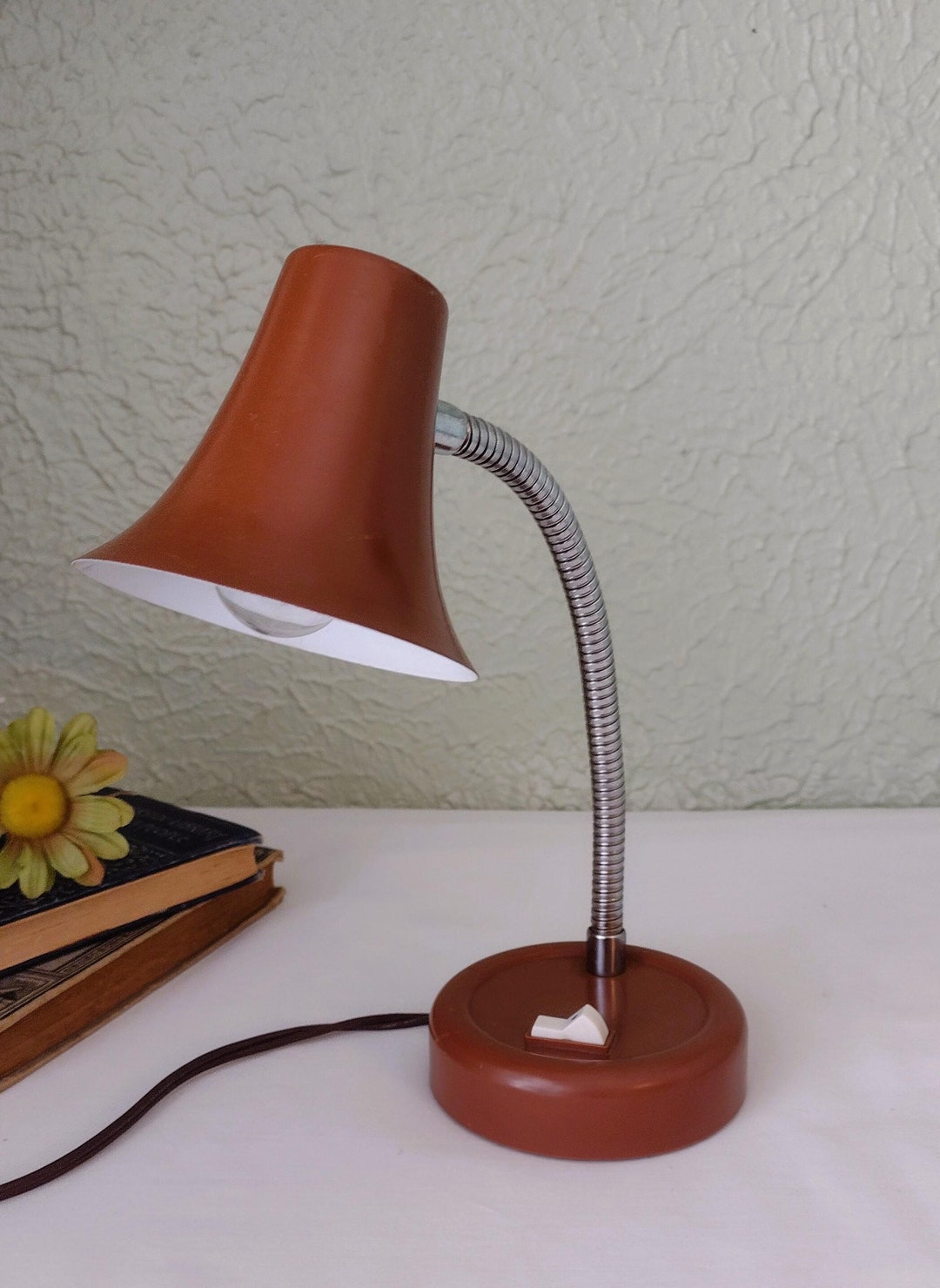 Vintage Brown Desk Lamp, Metal Office Lamp, Table Lamp 11 Tall Small ...