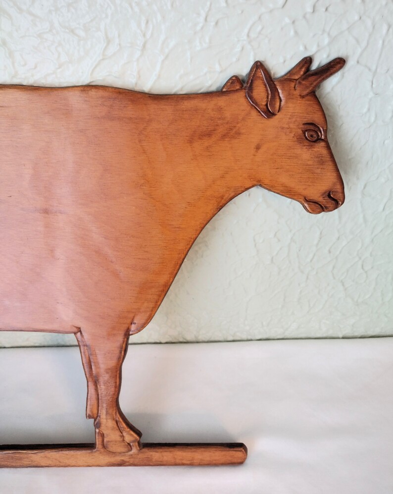 Vintage Carved Wood Cow Hanging Large Wood Plaque Wall Decor - Etsy