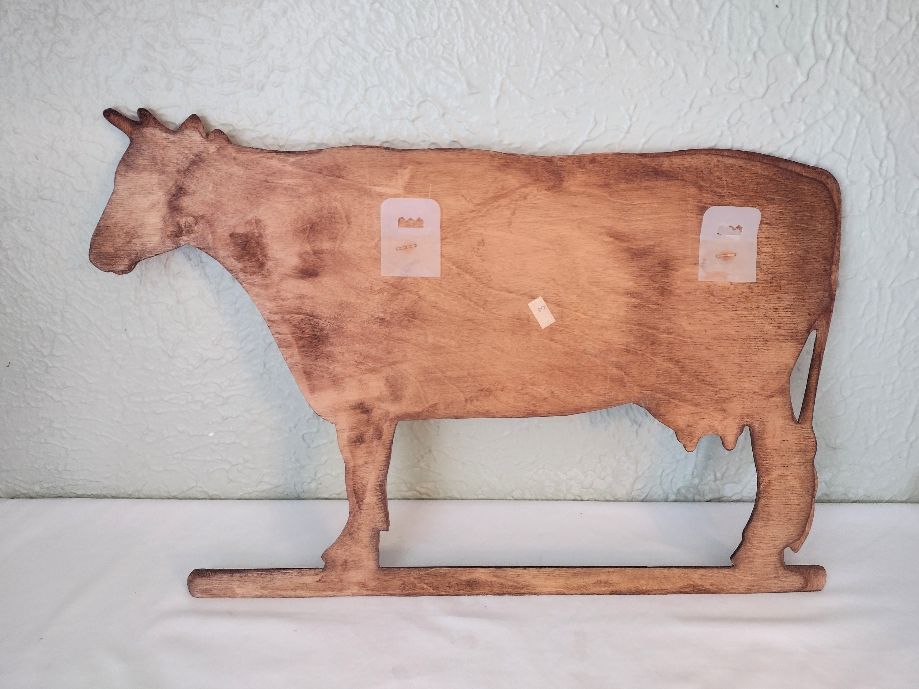 Vintage Carved Wood Cow Hanging Large Wood Plaque Wall Decor - Etsy
