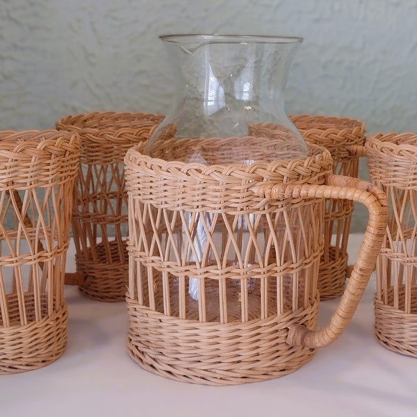 Wicker Pitcher - Etsy