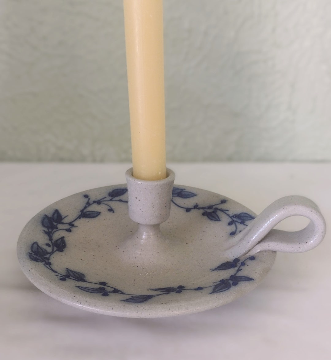 Vintage Pottery Candlestick Holder Handmade Pottery Single Candle ...
