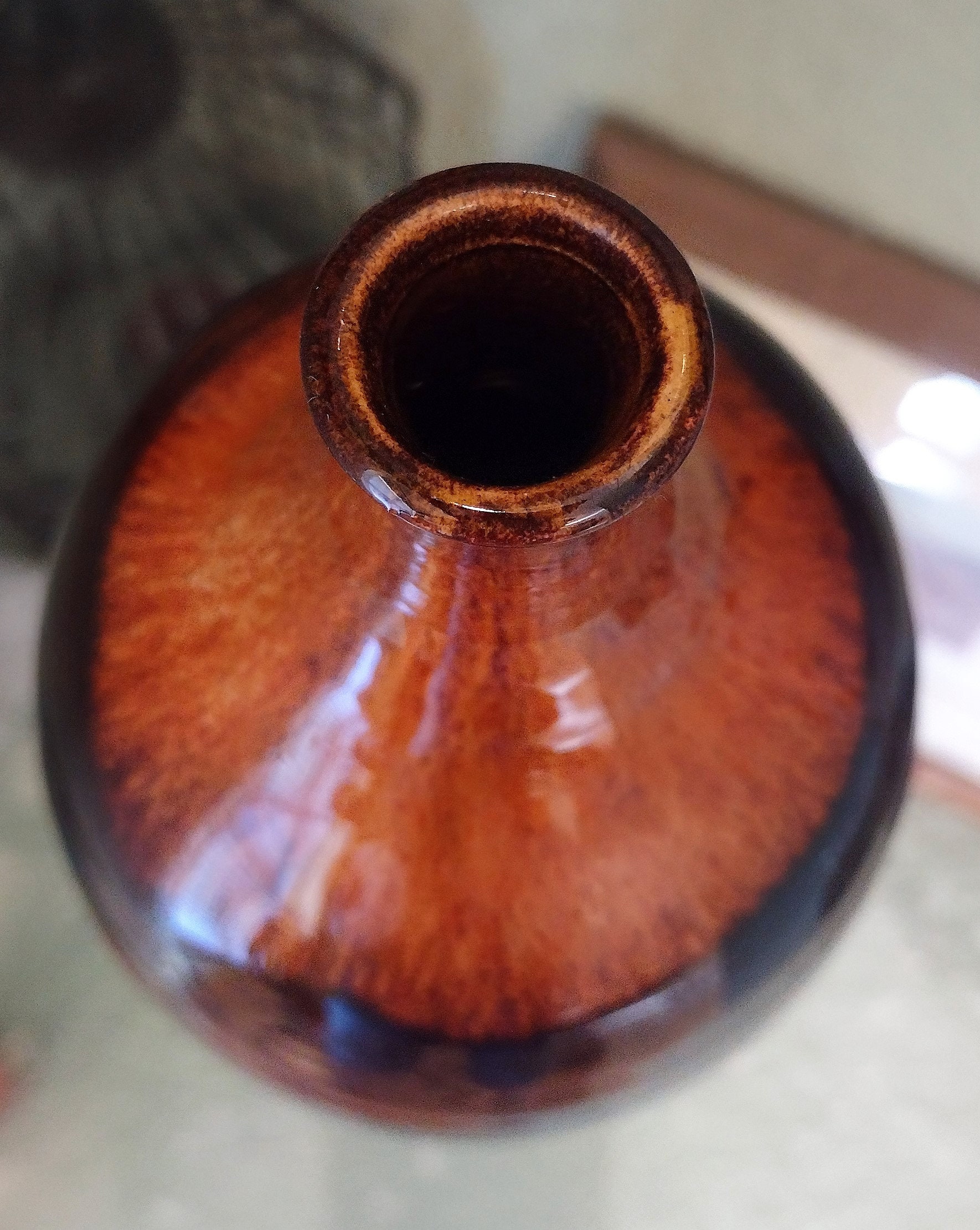 Vintage JK Dryden Pottery Original Two-toned Drip Glaze Vase - Etsy