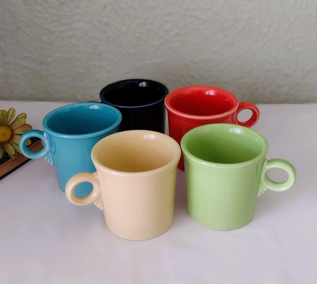 Set of 5 Fiesta Ware Mugs Homer Mclaughlin Assorted Colors Coffee Mugs ...