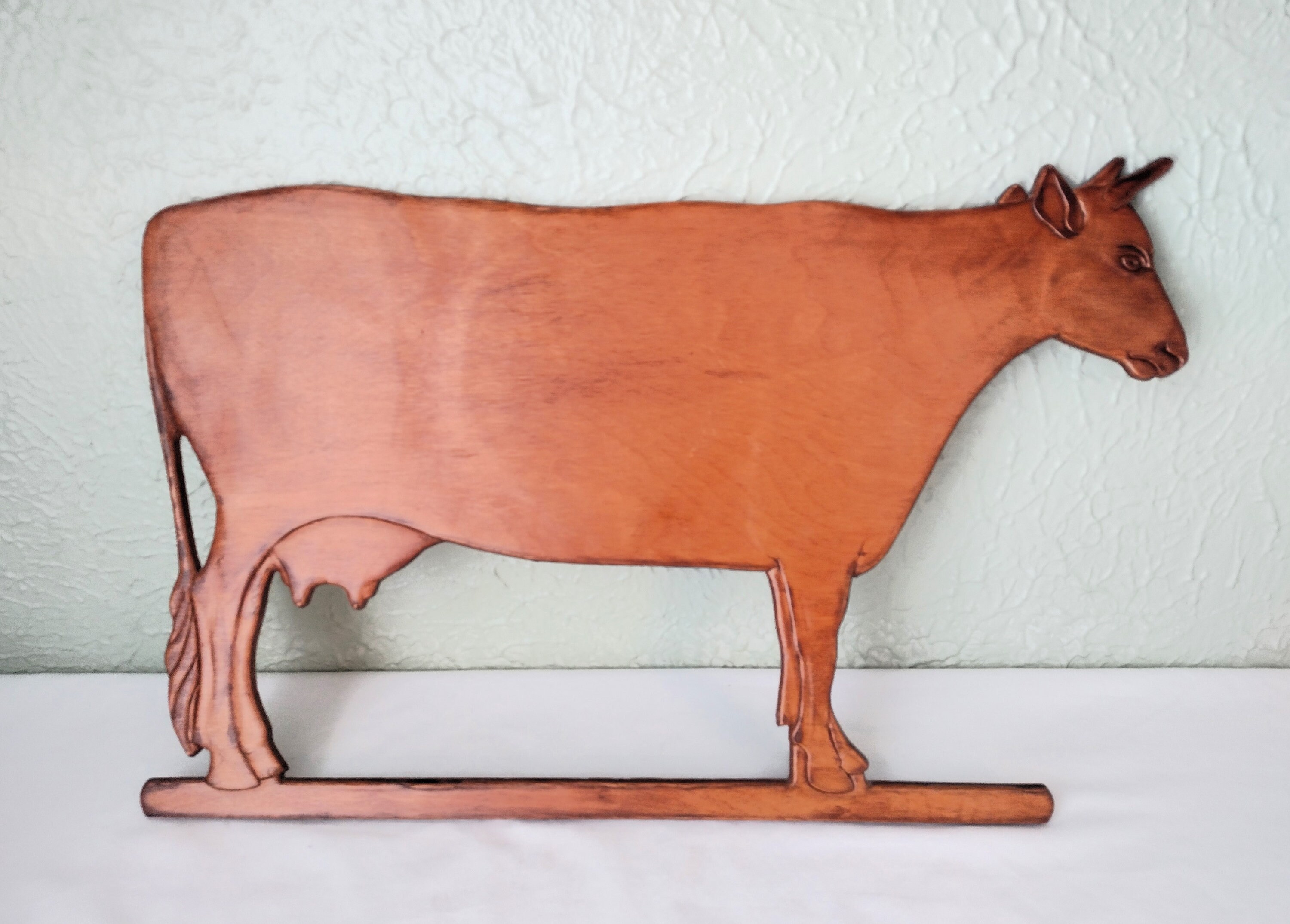 Vintage Carved Wood Cow Hanging Large Wood Plaque Wall Decor - Etsy
