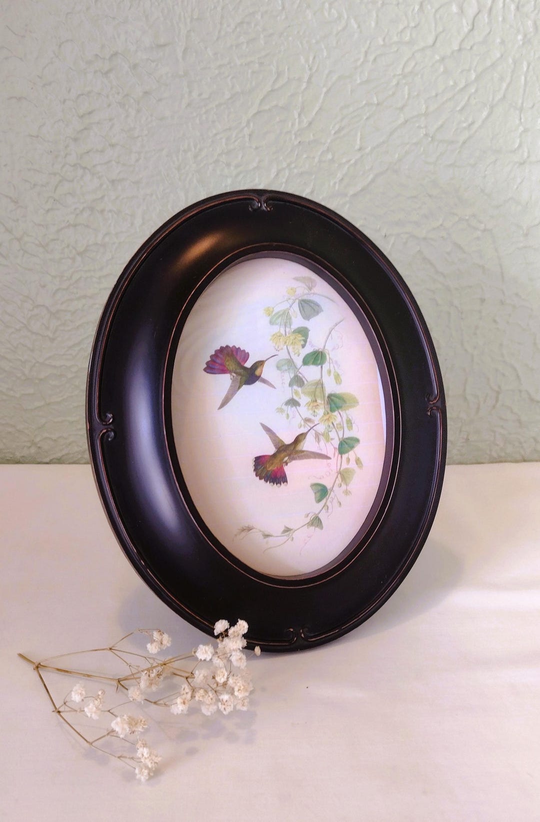 Decorative Oval Frame - Molded Plastic Frame in Dark Brown Finish W ...