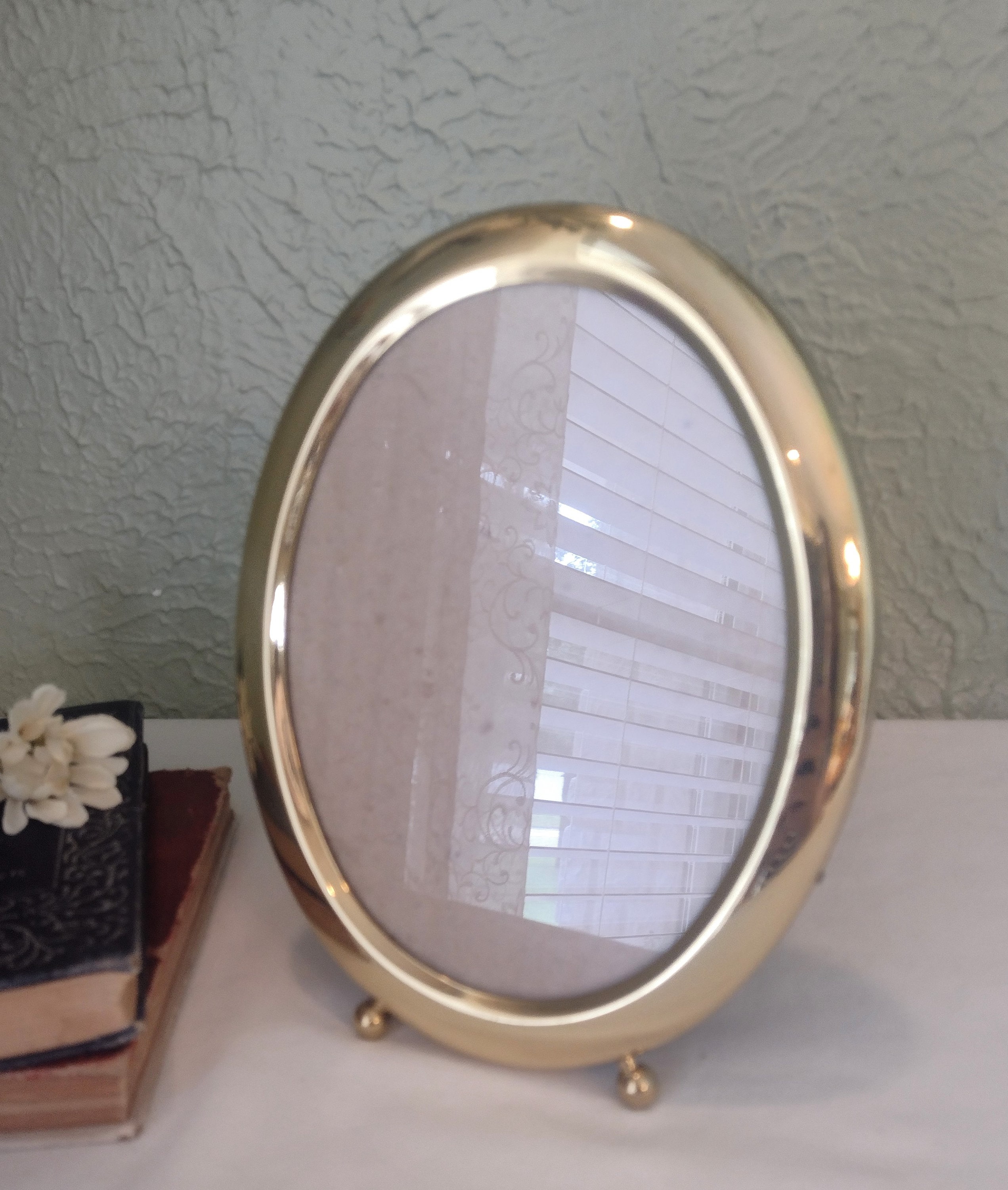 Vintage Oval Brass Frame 5x7 Solid Brass Photo Frame - Etsy