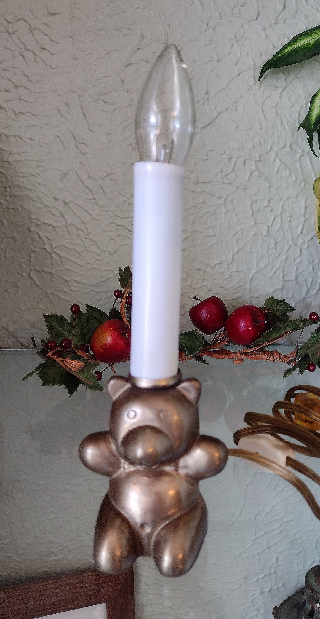 Vintage Solid Brass Teddy Bear Table Lamp/ Accent Light/ Mid-century ...