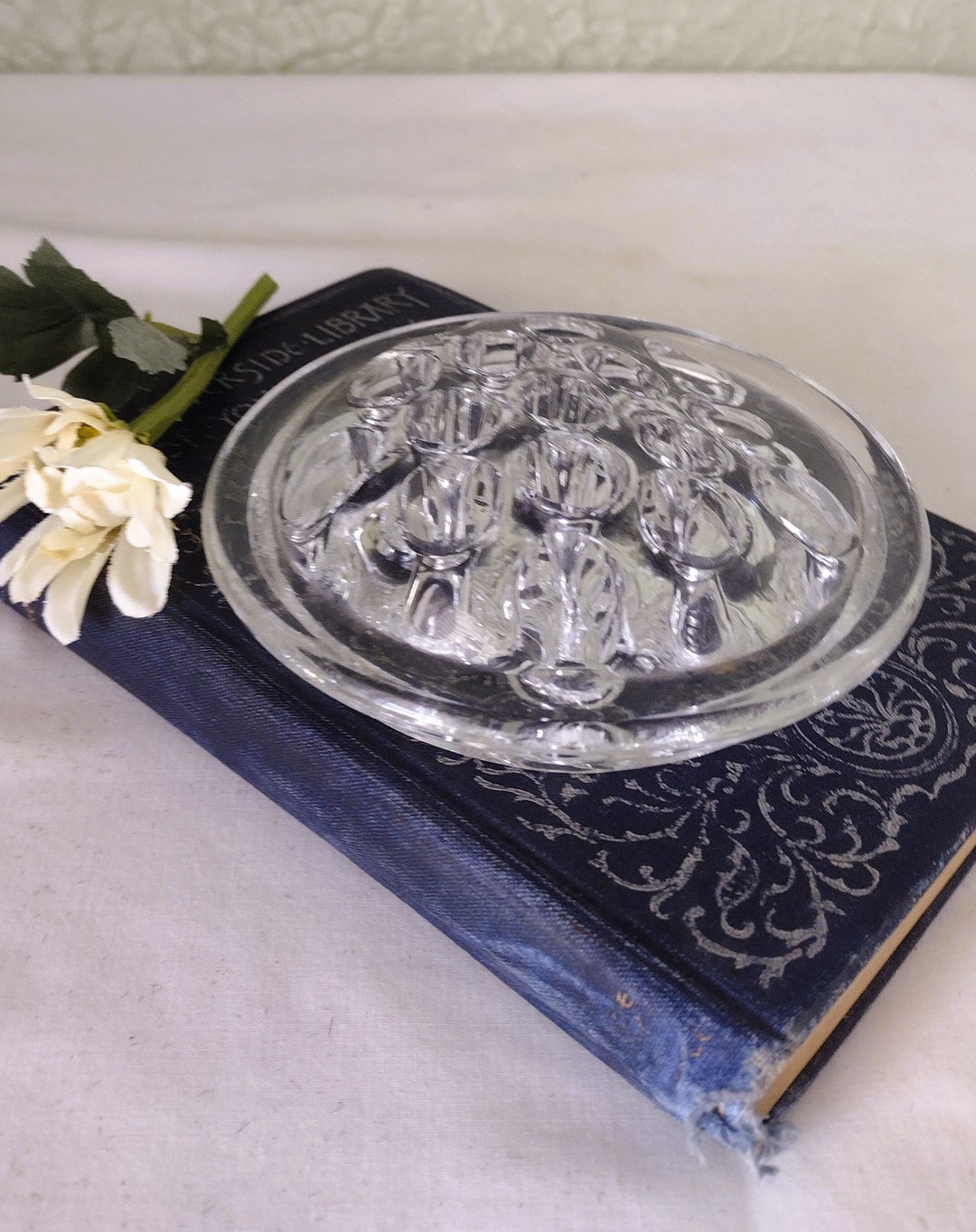 Vintage Clear Glass Flower Frog Glass Vase Inserts/ 16 Holes Flower ...